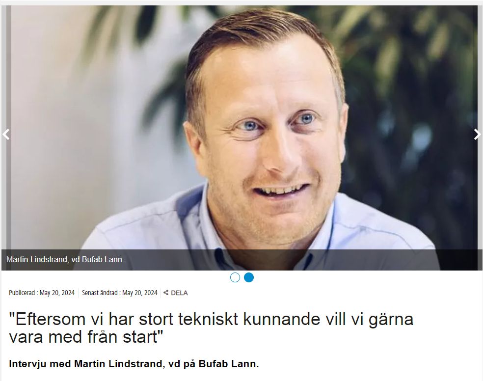 Läs gärna Svensk Verkstad Media artikel om Bufab Lann. I en intervju ... Läs gärna Svensk Verkstad Media artikel om Bufab Lann. I en intervju ...