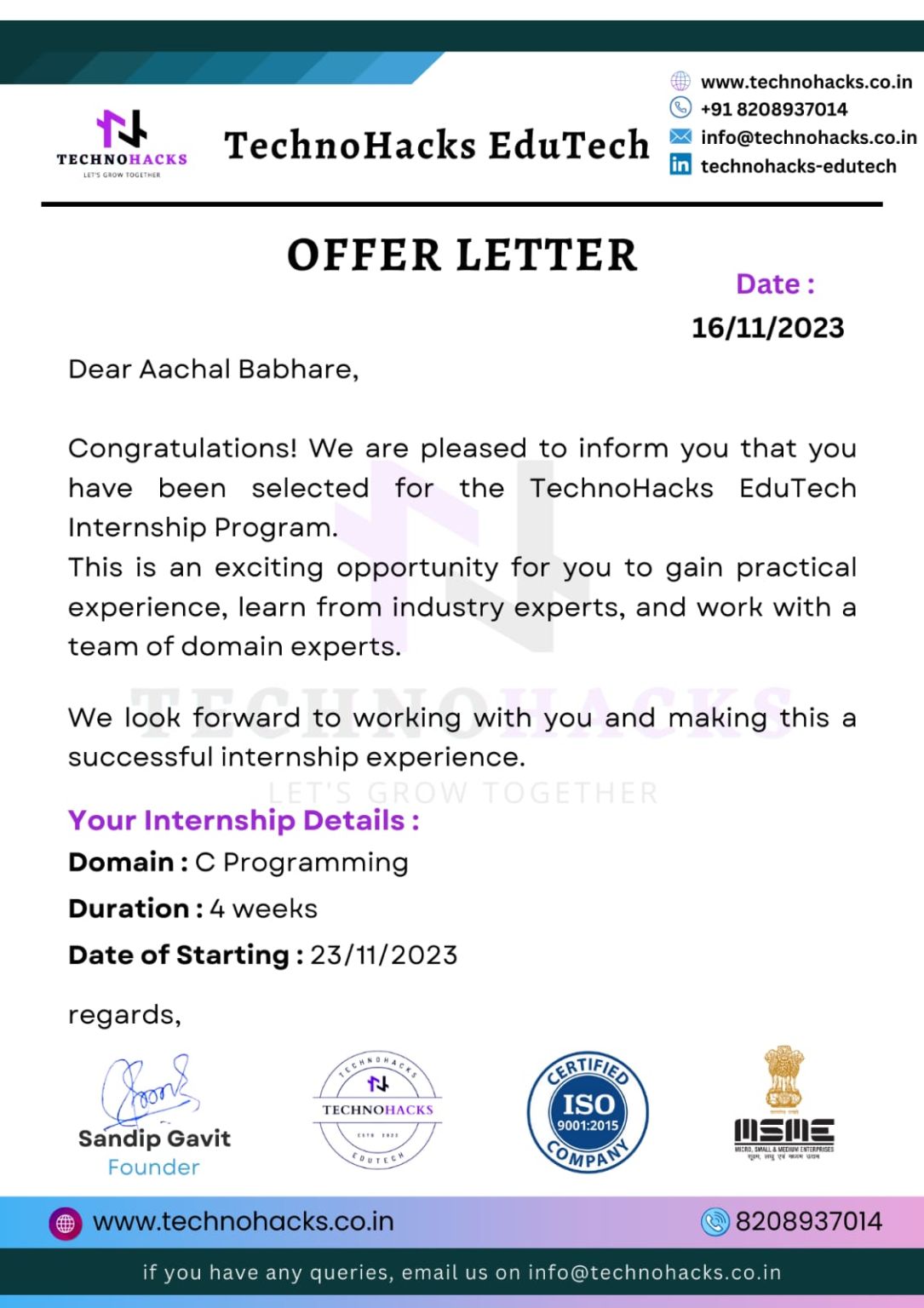 Aachal Babhare on LinkedIn: #intership #cprogramming # ... Aachal Babhare on LinkedIn: #intership #cprogramming # ...