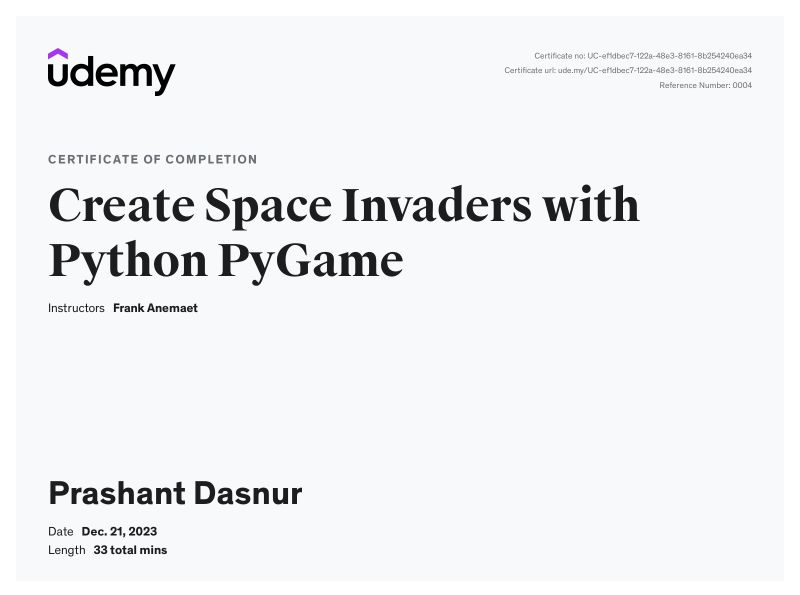 #python #pygame #gamedevelopment #spaceinvaders #udemycompletion ... #python #pygame #gamedevelopment #spaceinvaders #udemycompletion ...