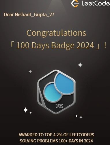 Nishant Gupta on LinkedIn: #leetcode #100dayschallenge #codingjourney # ... Nishant Gupta on LinkedIn: #leetcode #100dayschallenge #codingjourney # ...