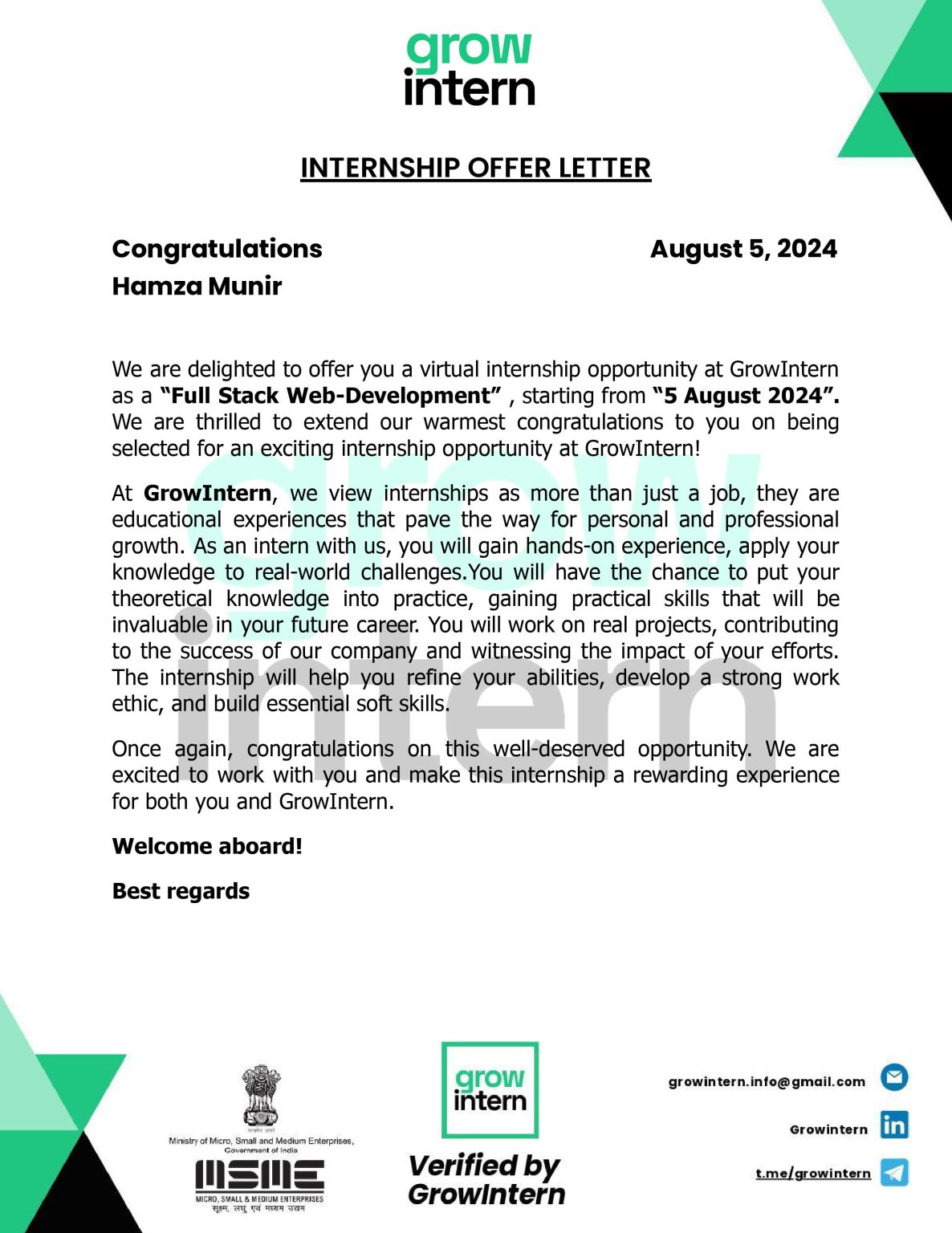 Hamza Munir on LinkedIn: #internship #growintern #webdevelopment Hamza Munir on LinkedIn: #internship #growintern #webdevelopment