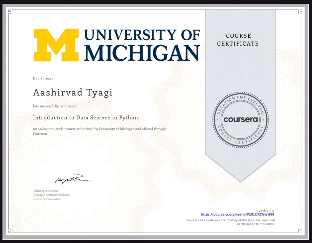 Aashirvad Tyagi on LinkedIn: #python #data #pythonprogramming #coursera ... Aashirvad Tyagi on LinkedIn: #python #data #pythonprogramming #coursera ...