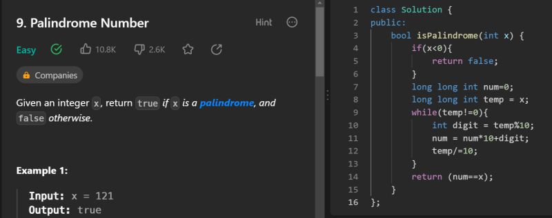 Pranav Sharma on LinkedIn: #leetcode #codingchallenge #palindromenumber ... Pranav Sharma on LinkedIn: #leetcode #codingchallenge #palindromenumber ...