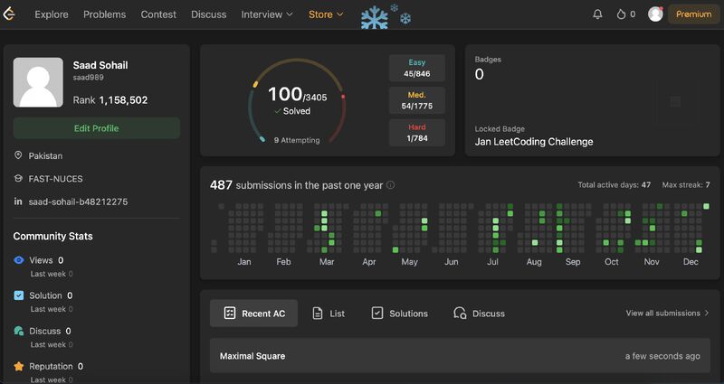 Saad Sohail on LinkedIn: Milestone Unlocked: 100 LeetCode Problems ... Saad Sohail on LinkedIn: Milestone Unlocked: 100 LeetCode Problems ...