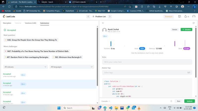 Ayush Hurkat on LinkedIn: #problemsolved1 #leetcode #codingjourney # ... Ayush Hurkat on LinkedIn: #problemsolved1 #leetcode #codingjourney # ...
