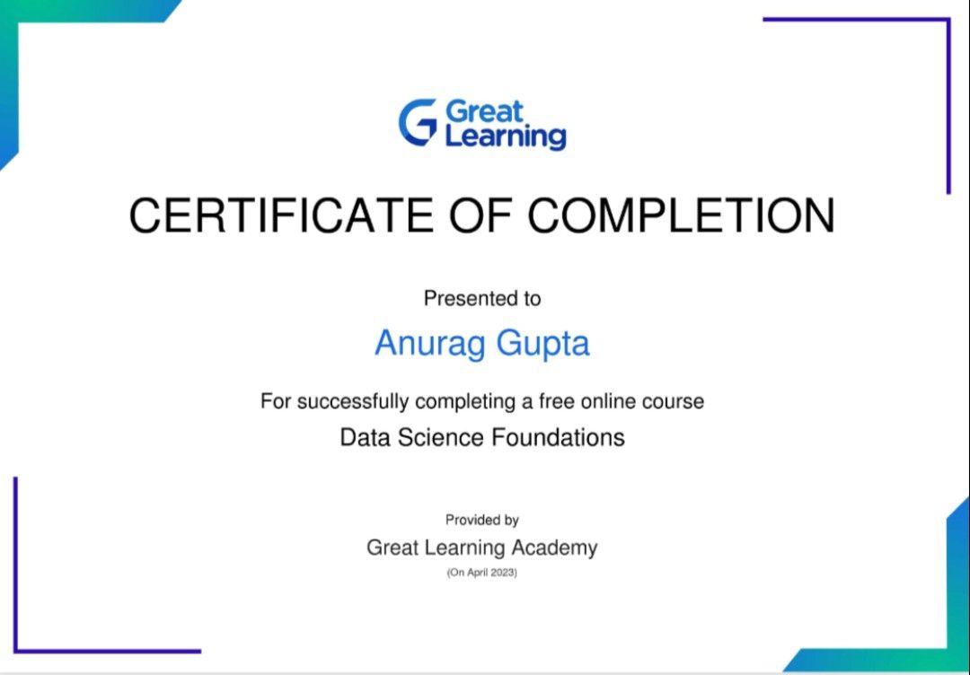 Anurag Kumar Gupta on LinkedIn: #glacertificate #datascience Anurag Kumar Gupta on LinkedIn: #glacertificate #datascience