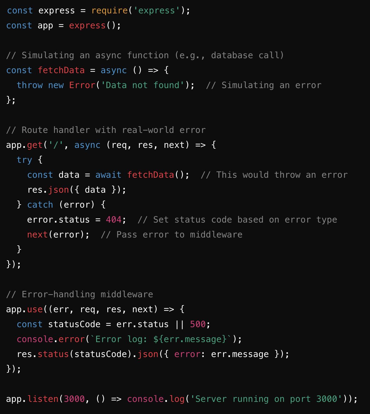 Muhammad Salman on LinkedIn: #nodejs #express #errorhandling # ... Muhammad Salman on LinkedIn: #nodejs #express #errorhandling # ...