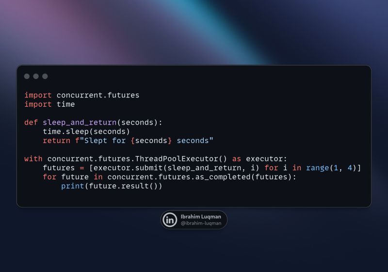 Ibrahim Luqman on LinkedIn: #python #concurrency #programming # ... Ibrahim Luqman on LinkedIn: #python #concurrency #programming # ...