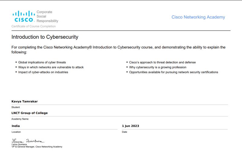 Kavya Tamrakar on LinkedIn: #ciscocertification # ... Kavya Tamrakar on LinkedIn: #ciscocertification # ...