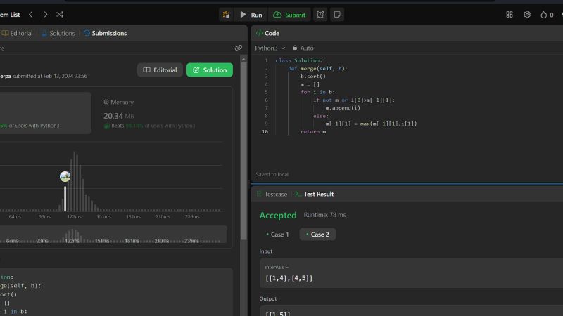 Resolved Merge Intervals problem on LeetCode | Tamradhwaj Sherpa posted ... Resolved Merge Intervals problem on LeetCode | Tamradhwaj Sherpa posted ...