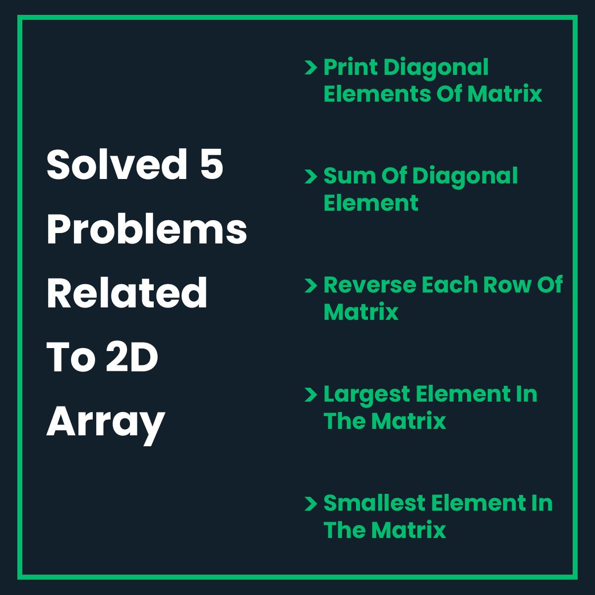 Hajra Naeem on LinkedIn: I have solved 5 problems related to 2D-Arrays ... Hajra Naeem on LinkedIn: I have solved 5 problems related to 2D-Arrays ...
