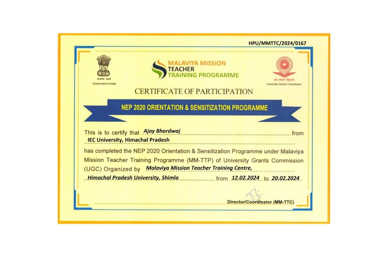 Ajay B. on LinkedIn: Participated in NEP 2020 Orientation and ... Ajay B. on LinkedIn: Participated in NEP 2020 Orientation and ...
