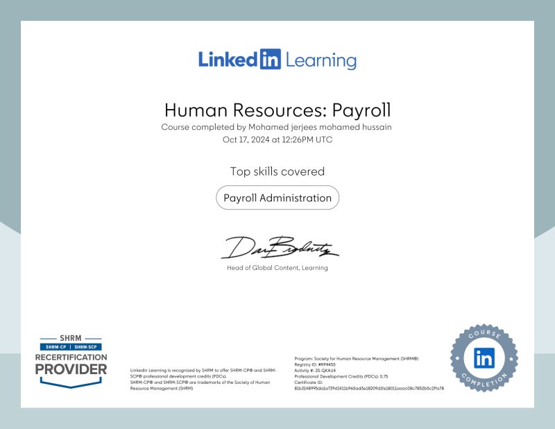 Mohamed jerjees mohamed hussain on LinkedIn: Certificate of Completion Mohamed jerjees mohamed hussain on LinkedIn: Certificate of Completion