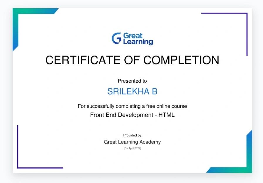 Srilekha Baskar on LinkedIn: Hii all, I have successfully completed the ... Srilekha Baskar on LinkedIn: Hii all, I have successfully completed the ...