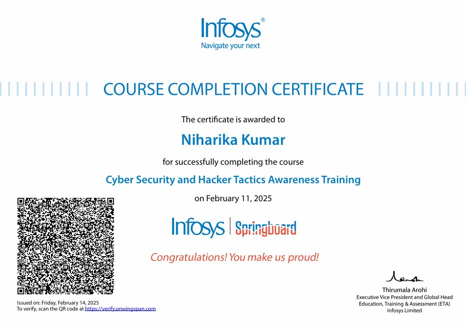 #srmap #cybersecurity #hackertactics #continuousgrowth | Niharika K. #srmap #cybersecurity #hackertactics #continuousgrowth | Niharika K.