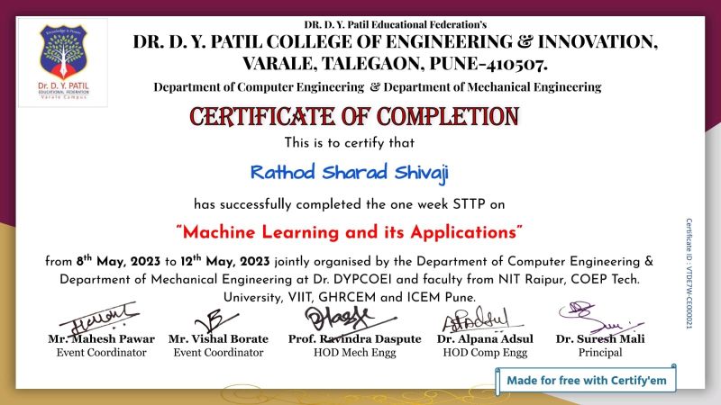 Sharad Rathod on LinkedIn: #machinelearning #datascience #python #dypcoei Sharad Rathod on LinkedIn: #machinelearning #datascience #python #dypcoei