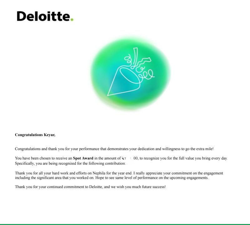 Keyur Sarvaiya on LinkedIn: #deloitteusi #spotaward Keyur Sarvaiya on LinkedIn: #deloitteusi #spotaward