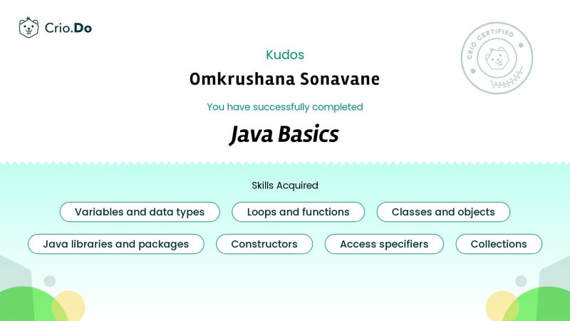 Omkrushana Sonavane on LinkedIn: #java #programming #crio # ... Omkrushana Sonavane on LinkedIn: #java #programming #crio # ...