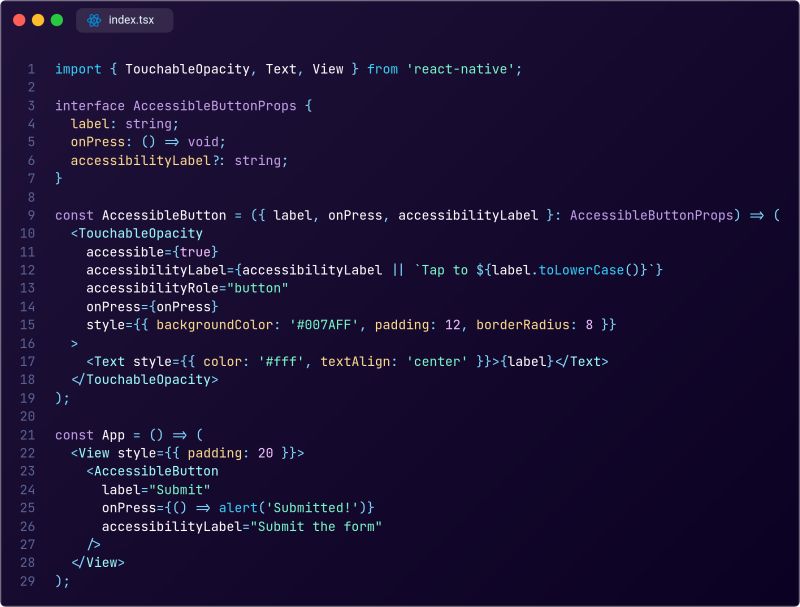#reactnative #typescript #accessibility #mobiledevelopment # ... #reactnative #typescript #accessibility #mobiledevelopment # ...
