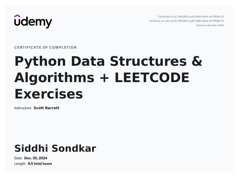 Siddhi Sondkar on LinkedIn: #python #datastructures #algorithms # ... Siddhi Sondkar on LinkedIn: #python #datastructures #algorithms # ...