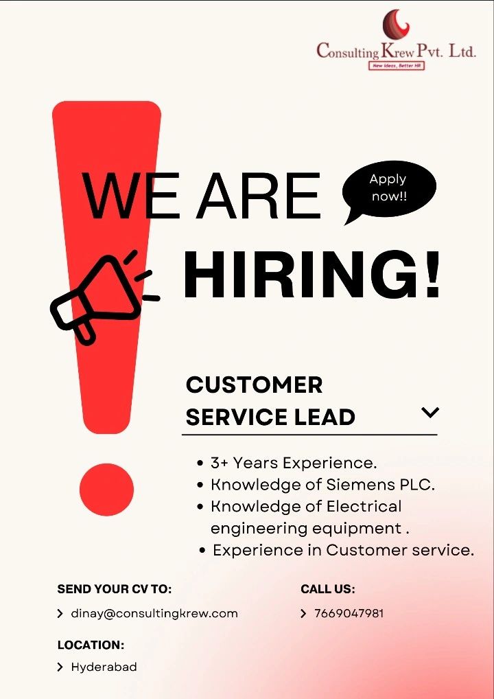 Dinay Singh on LinkedIn: #hiring #customerservice #hyderabad #plc # ... Dinay Singh on LinkedIn: #hiring #customerservice #hyderabad #plc # ...