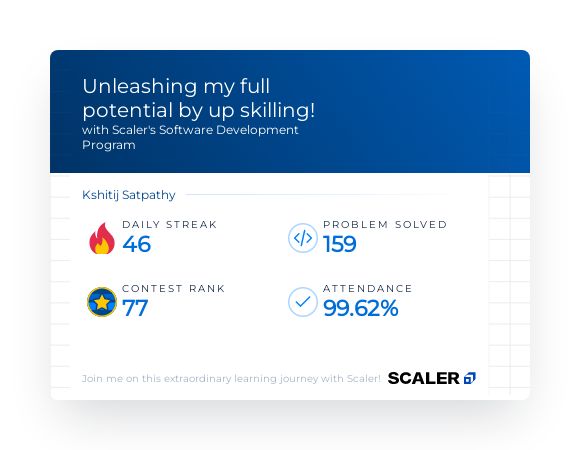 Kshitij Satpathy on LinkedIn: my DSA journey on scaler 🥳 ️ Kshitij Satpathy on LinkedIn: my DSA journey on scaler 🥳 ️