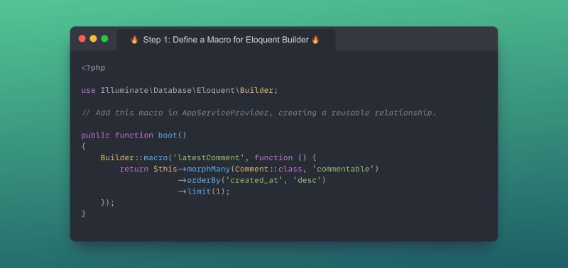 Yassen Sayed 🇵🇸 on LinkedIn: #laravel #eloquent #macros # ... Yassen Sayed 🇵🇸 on LinkedIn: #laravel #eloquent #macros # ...