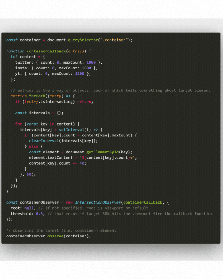 Vivek Singh Bhadouria on LinkedIn: #javascript #intersectionobserverapi ... Vivek Singh Bhadouria on LinkedIn: #javascript #intersectionobserverapi ...