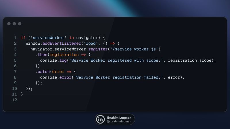 Ibrahim Luqman on LinkedIn: #serviceworkers #javascript #webperformance ... Ibrahim Luqman on LinkedIn: #serviceworkers #javascript #webperformance ...