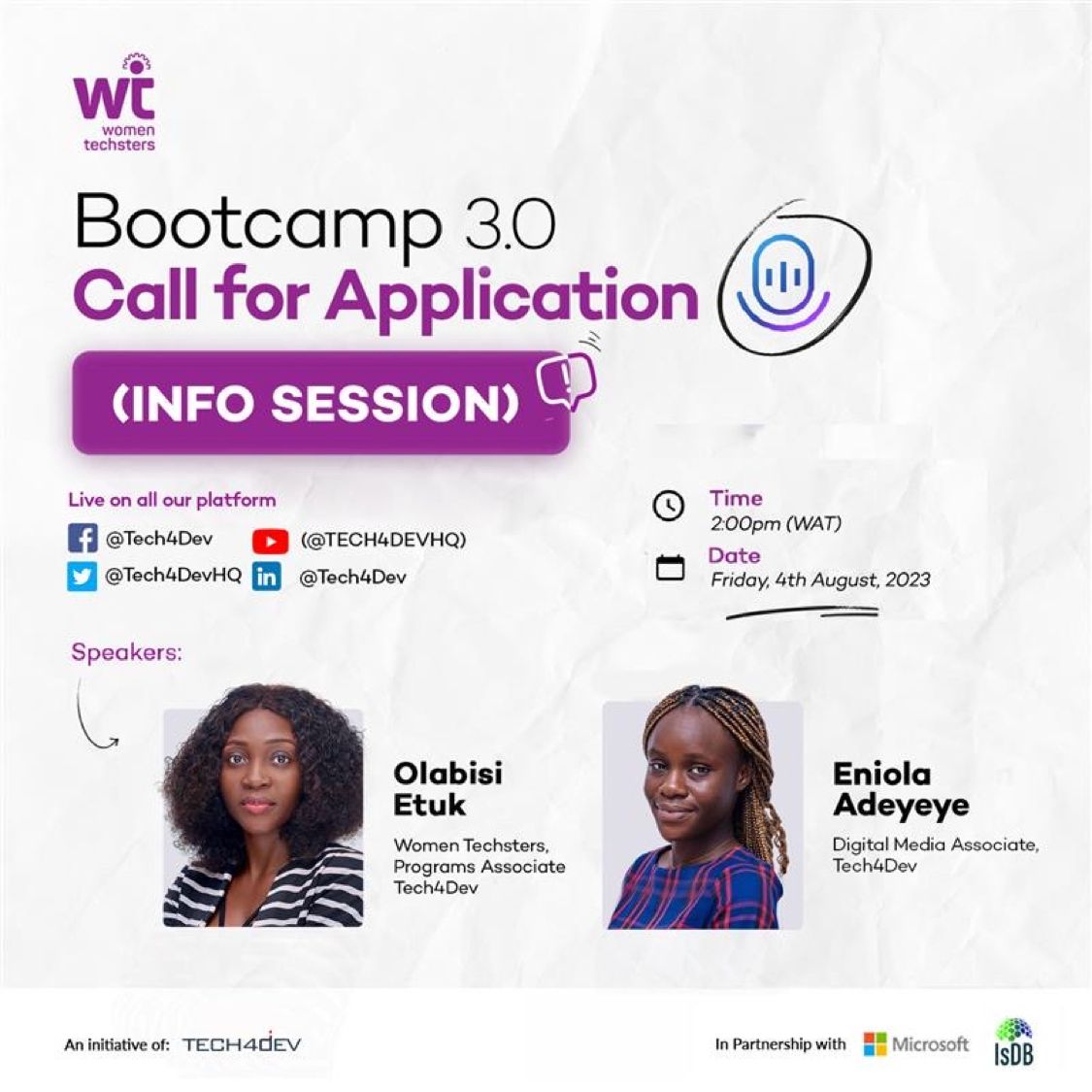 Tech4Dev on LinkedIn: #womentechsters #womentechstersbootcamp # ... Tech4Dev on LinkedIn: #womentechsters #womentechstersbootcamp # ...