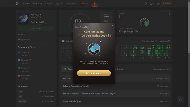 Ayaan Shaikh on LinkedIn: #leetcodejourney #leetcode #100daysofcode # ... Ayaan Shaikh on LinkedIn: #leetcodejourney #leetcode #100daysofcode # ...