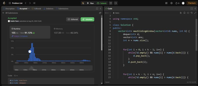 Day 14 of Coding Challenge: Sliding Window Maximum | Siddhi P. posted ... Day 14 of Coding Challenge: Sliding Window Maximum | Siddhi P. posted ...