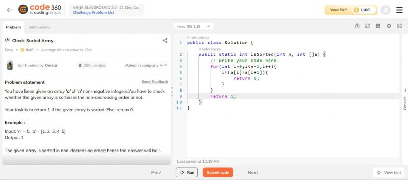 Neha Kumari on LinkedIn: #codingchallenge #sortedarray #problemsolving ... Neha Kumari on LinkedIn: #codingchallenge #sortedarray #problemsolving ...