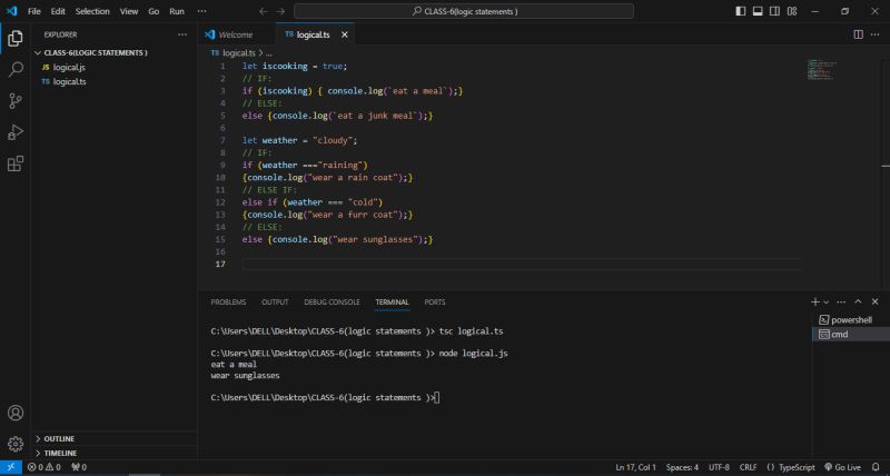 Coding typescript statements like If, Else-if, Else | Sheikh Atiqa ... Coding typescript statements like If, Else-if, Else | Sheikh Atiqa ...