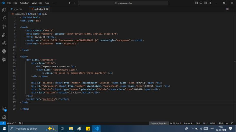 Vidhi Kachhi on LinkedIn: Project 3 : Temperature converter Vidhi Kachhi on LinkedIn: Project 3 : Temperature converter