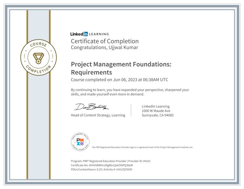 Ujjwal Kumar on LinkedIn: Certificate of Completion Ujjwal Kumar on LinkedIn: Certificate of Completion