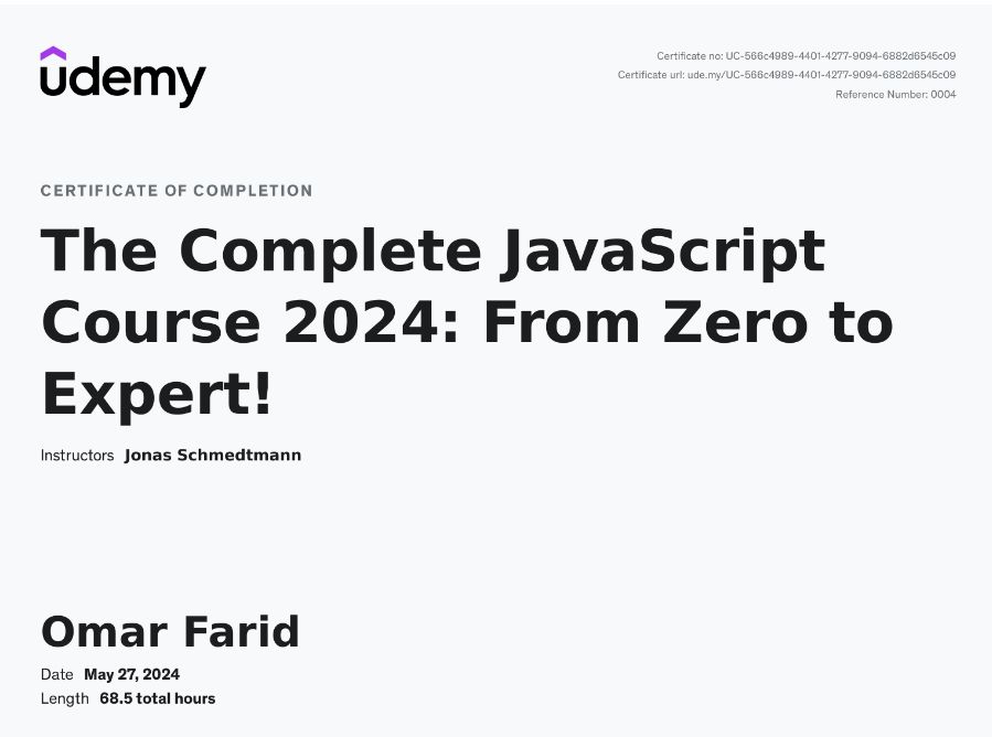 Completed JavaScript from Zero to Expert course | Omar Farid posted on ... Completed JavaScript from Zero to Expert course | Omar Farid posted on ...