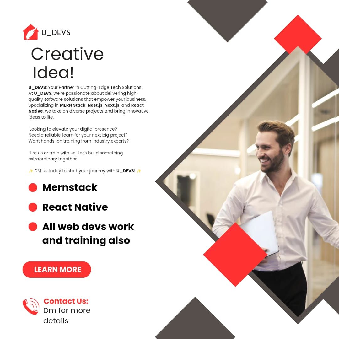 U DEVS on LinkedIn: #mernstack #nestjs #nextjs #reactnative # ... U DEVS on LinkedIn: #mernstack #nestjs #nextjs #reactnative # ...