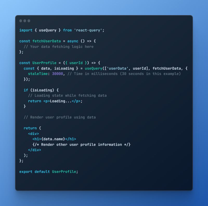 Syed Khizer on LinkedIn: #reactjs #reactquery #javascript Syed Khizer on LinkedIn: #reactjs #reactquery #javascript