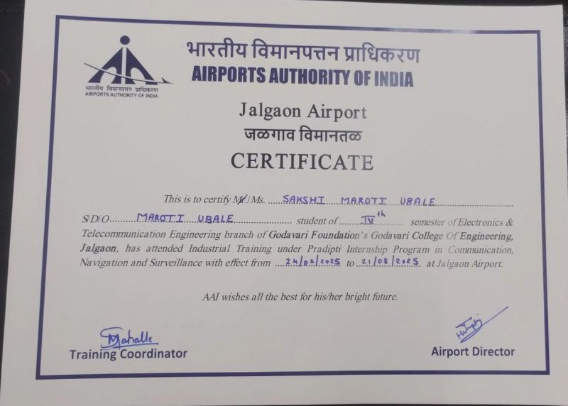 ️ Successfully Completed My Internship at Airports Authority of India ... ️ Successfully Completed My Internship at Airports Authority of India ...