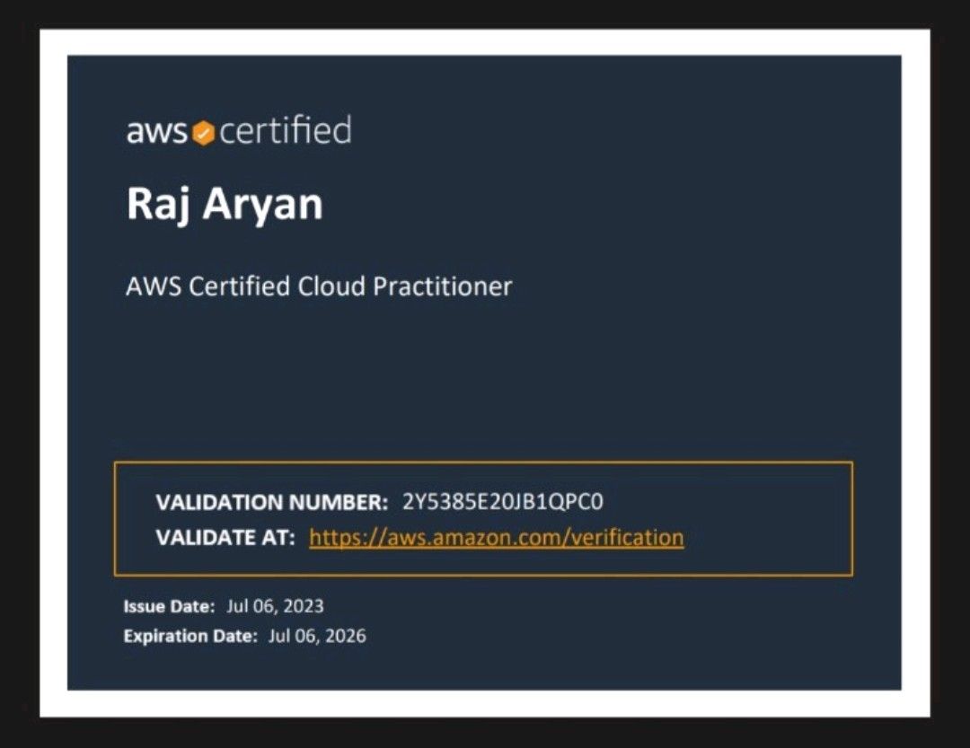 RAJ ARYAN on LinkedIn: #connections #amazon #aws #awscloudpractitioner ... RAJ ARYAN on LinkedIn: #connections #amazon #aws #awscloudpractitioner ...