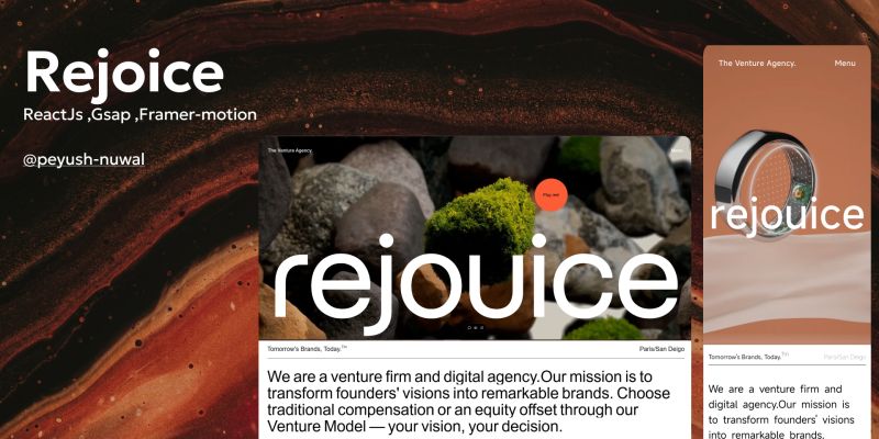 I built Rejoice, a dynamic web app using React, GSAP, and Framer Motion ... I built Rejoice, a dynamic web app using React, GSAP, and Framer Motion ...