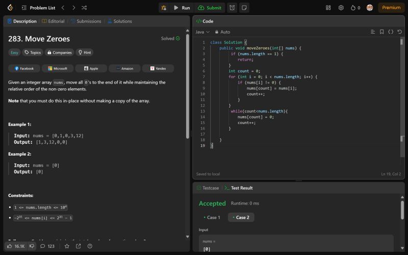 Day 54 of #100DaysOfCodeChallenge: Zero-gravity maneuvers on LeetCode's ... Day 54 of #100DaysOfCodeChallenge: Zero-gravity maneuvers on LeetCode's ...