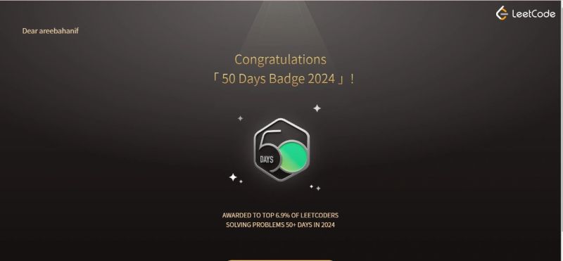 Areeba Hanif on LinkedIn: #leetcode #problemsolving #50daystreak # ... Areeba Hanif on LinkedIn: #leetcode #problemsolving #50daystreak # ...