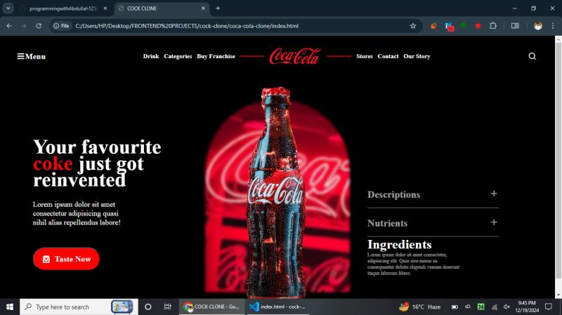 #html #css #clone #cocacolaclone #cocacola #coding #ui #codingpractice ... #html #css #clone #cocacolaclone #cocacola #coding #ui #codingpractice ...