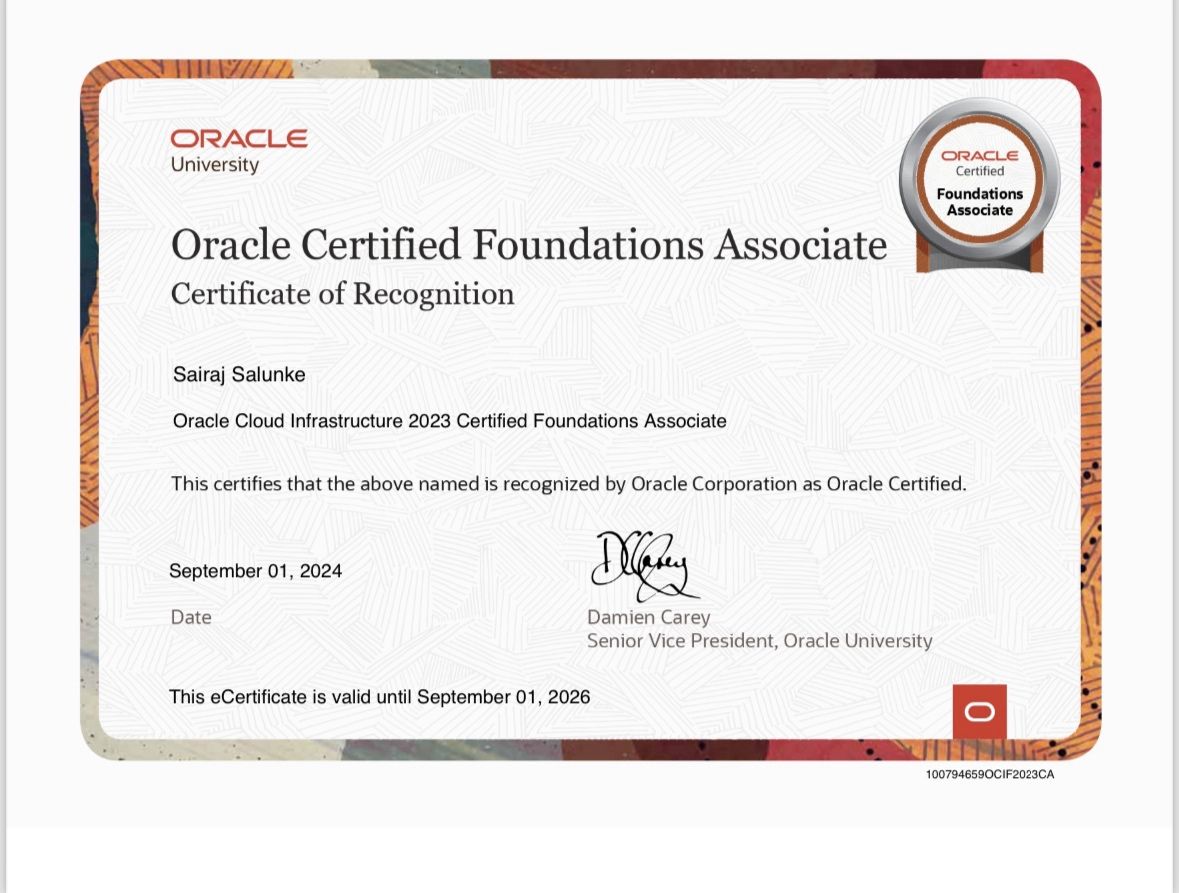 Sairaj Salunke on LinkedIn: #oracle #oracleinfrastructure #oraclecloud ... Sairaj Salunke on LinkedIn: #oracle #oracleinfrastructure #oraclecloud ...