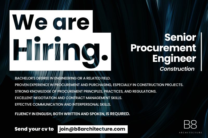 WE ARE HIRING // SENIOR PROCUREMENT ENGINEER (Construction) 𝗝𝗢𝗕… | B8 ... WE ARE HIRING // SENIOR PROCUREMENT ENGINEER (Construction) 𝗝𝗢𝗕… | B8 ...
