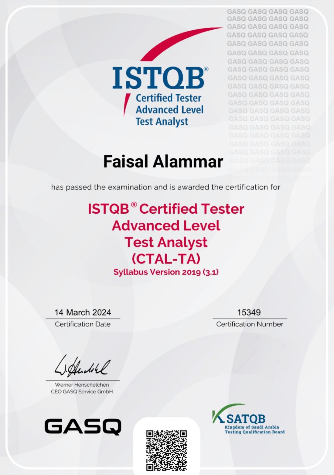 Faisal Alammar on LinkedIn: #testanalyst #istqbcertification #testing ... Faisal Alammar on LinkedIn: #testanalyst #istqbcertification #testing ...