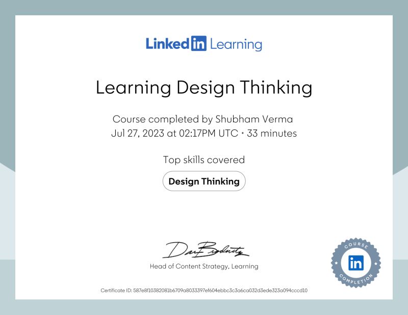 Shubham Verma on LinkedIn: Certificate of Completion Shubham Verma on LinkedIn: Certificate of Completion