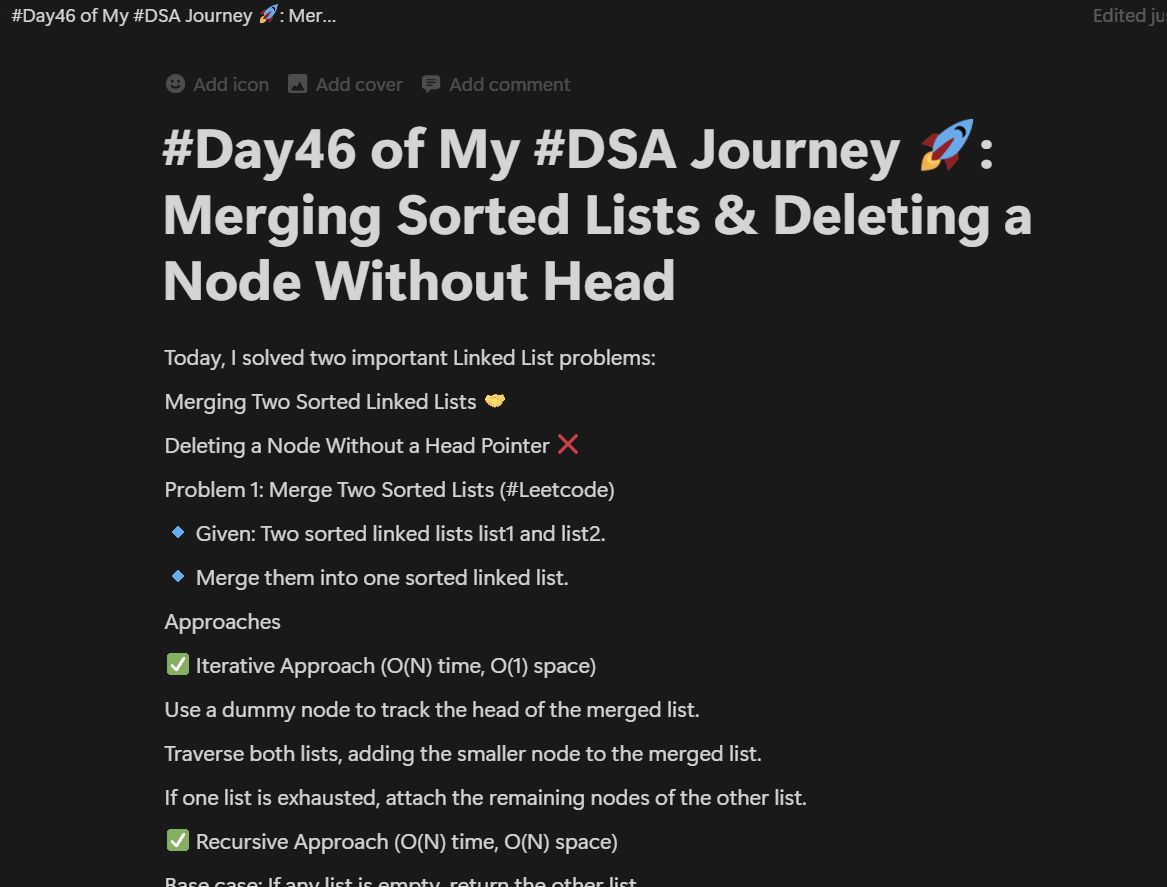 Sumit G. on LinkedIn: #day46 #dsa #leetcode #gfg #dsa #linkedlist # ... Sumit G. on LinkedIn: #day46 #dsa #leetcode #gfg #dsa #linkedlist # ...